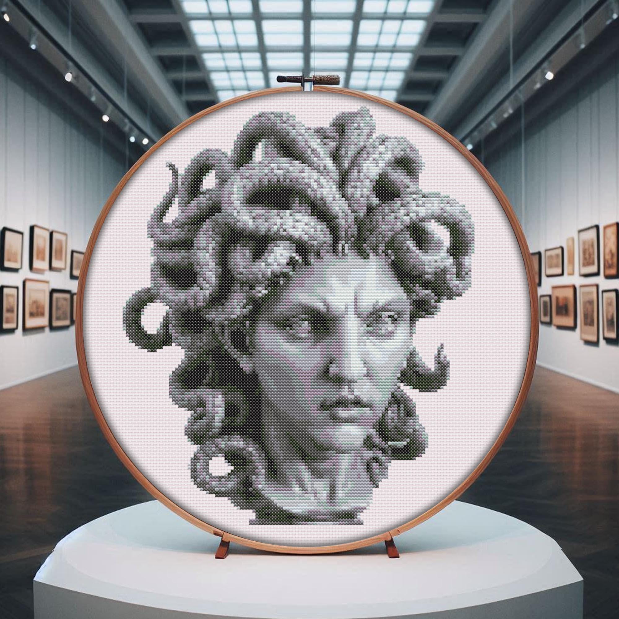 Cross Stitch Pattern Gorgon, Medusa Cross Stitch Art, Digital PDF Hand ...