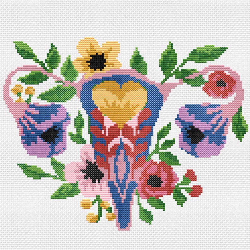 Uterus Cross Stitch Pattern, NSFW Embroidery Instant Download PDF ...
