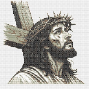 Jesus Christ Cross Stitch Pattern: Christian Embroidery Design (PDF ...