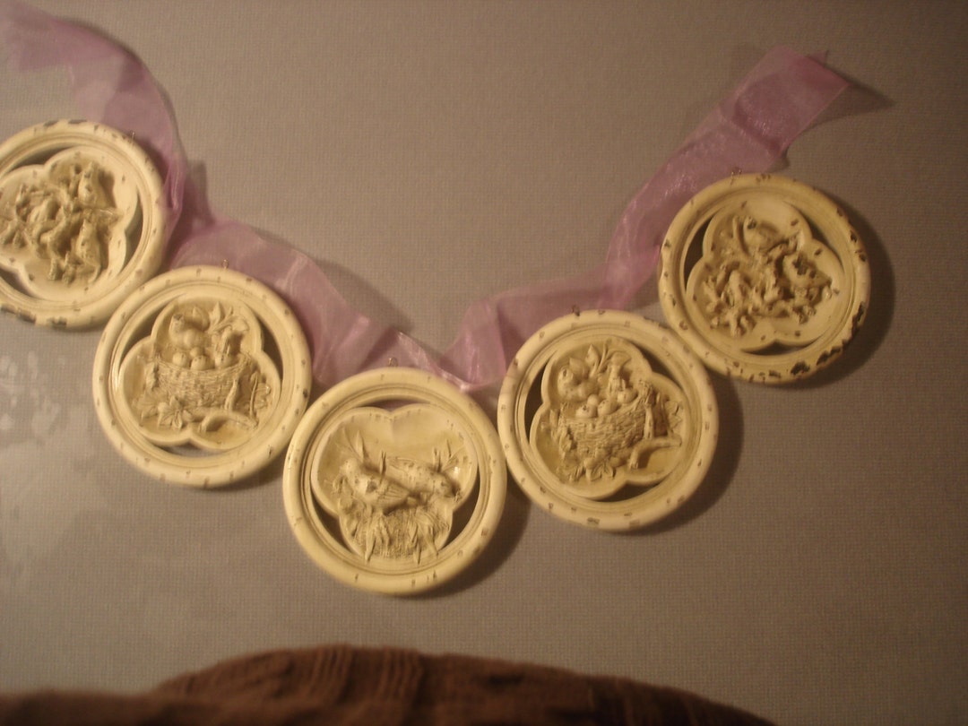 Vintage Bird Chalkware Plaques / Banner/ Vintage Wedding / - Etsy