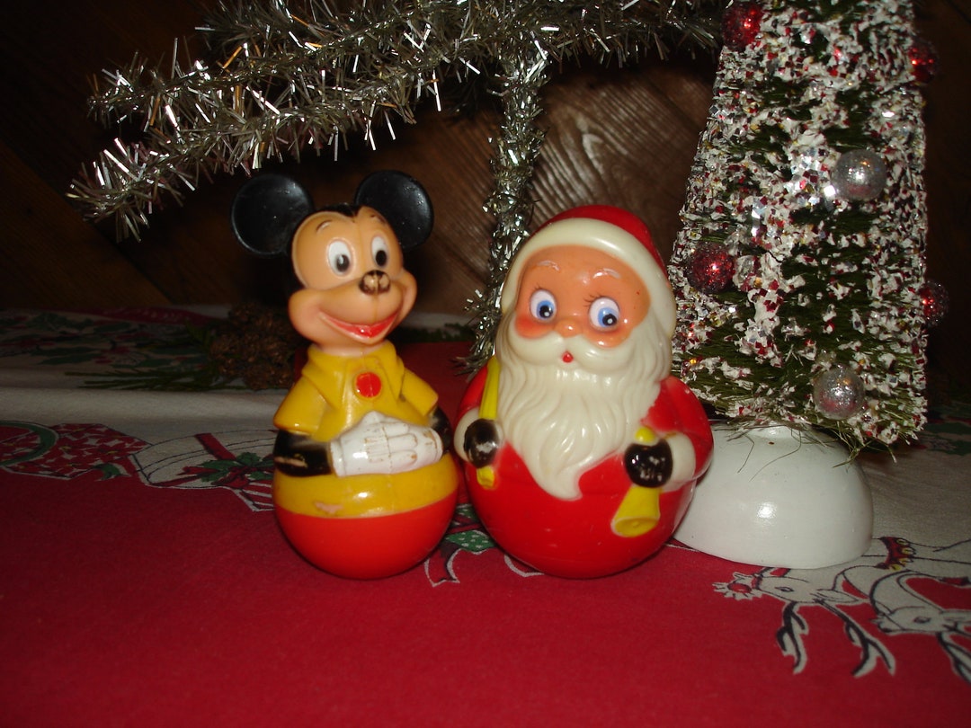 Toy Santa and Mickey Mouse Roly Poly Wobble Toys Santa Has a Jingle ...