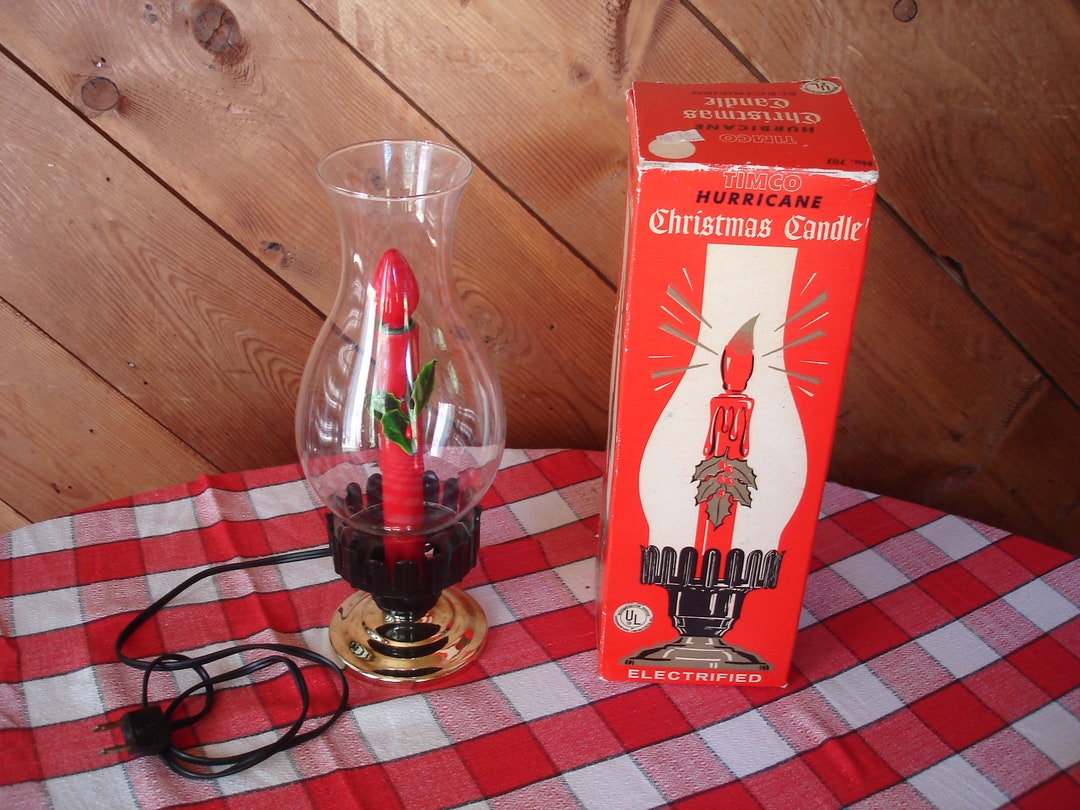 Vintage Christmas Candle Hurricane Light 1950s Excellent Condition ...
