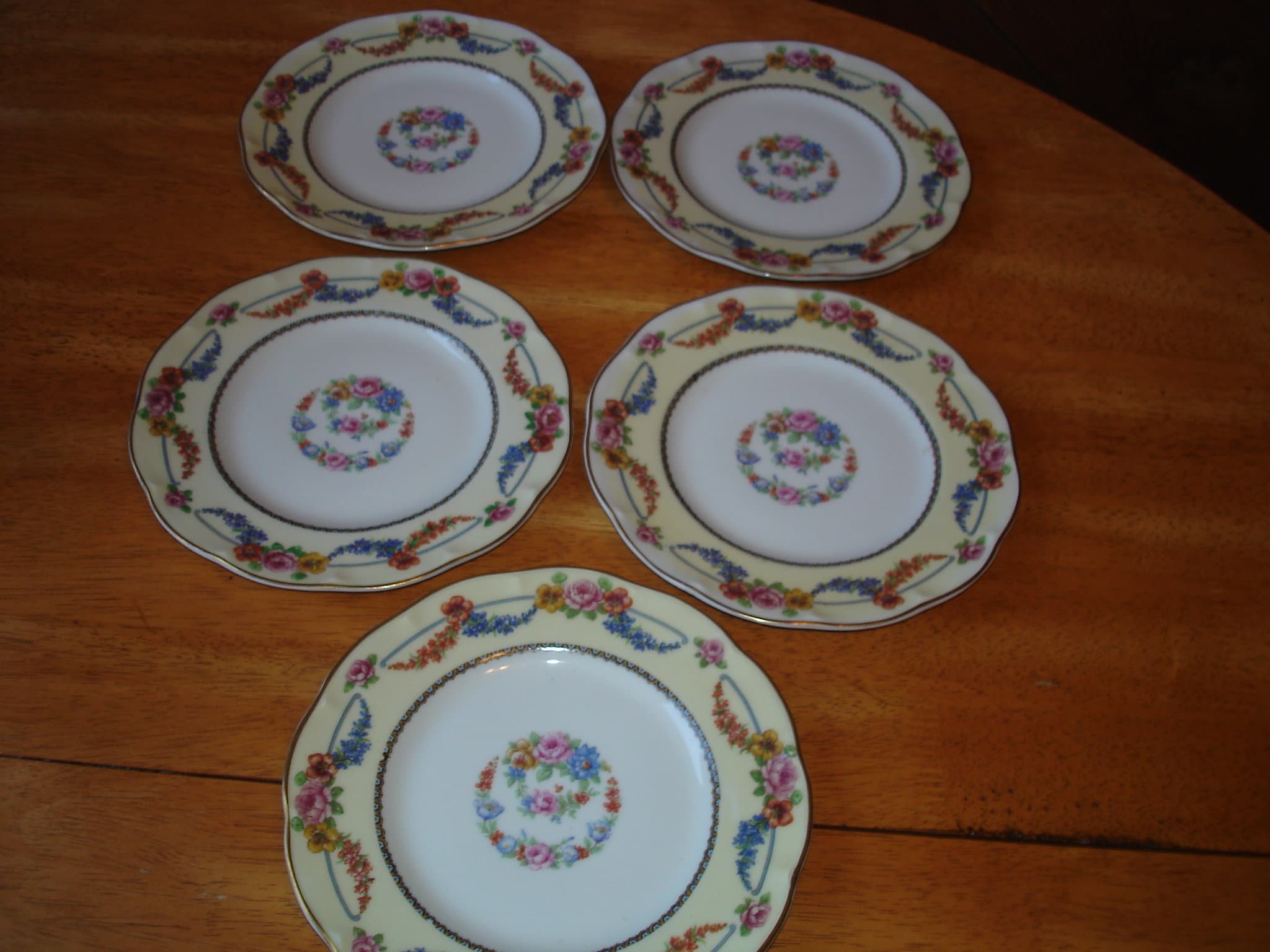 Vintage China Limoges France Picardy Set of 5 Plates 7 1/2 by - Etsy