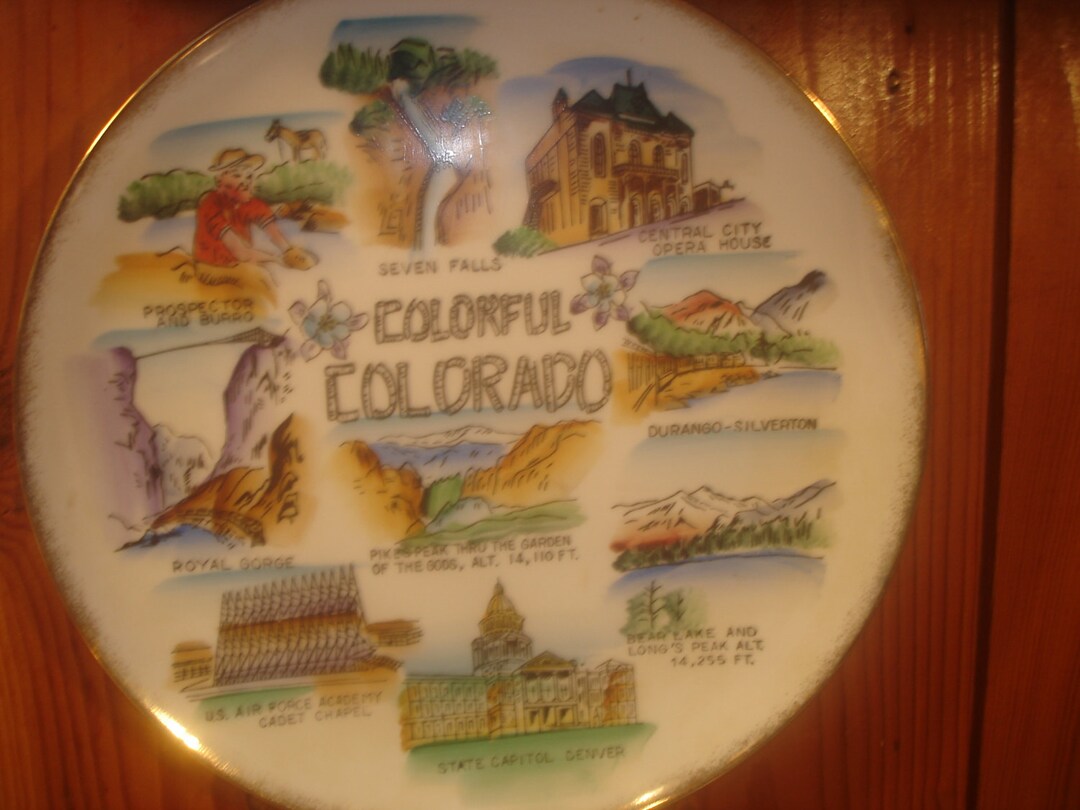 Vintage Colorado Souvenir Plate / Cute Wall Decor/ Vintage - Etsy