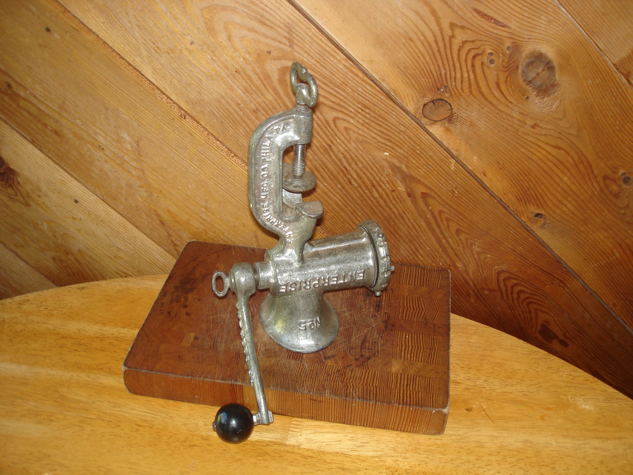 Antique Grinder Meat Sausage Enterprise Tinned Made in USA 5 ...