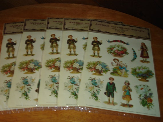 Victorian Sticker Scraps 12 Big Stickers per Pack Beautiful - Etsy