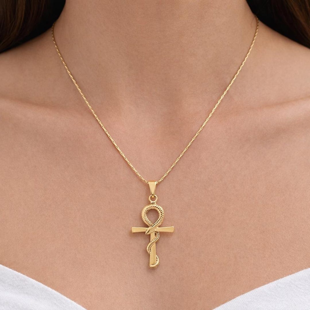 Snake Ankh Necklace,-ankh Necklace ,birthday Gift Jewelry-christmas ...