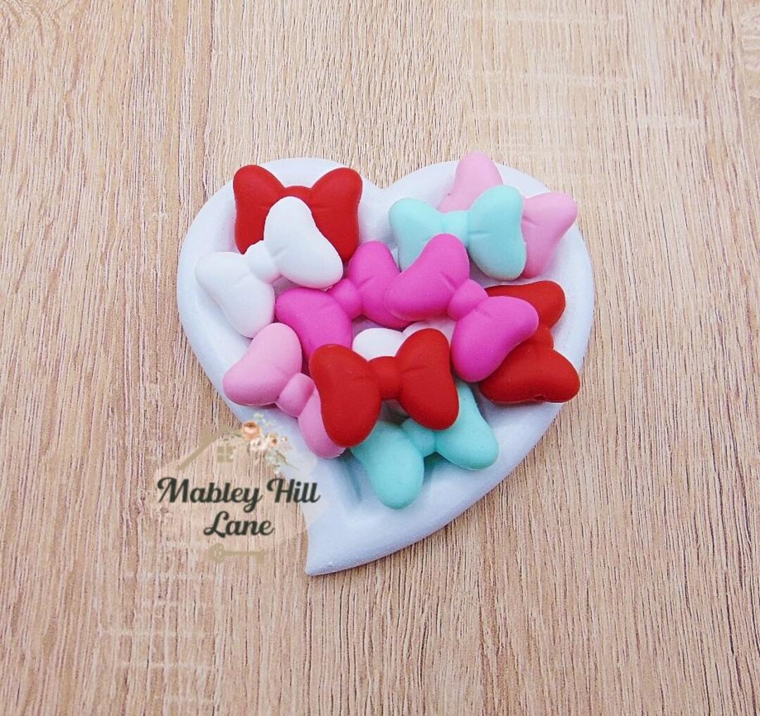 Silicone Bow Beads - Bow Focal Beads - Jewelry Making Beads - Sensory ...