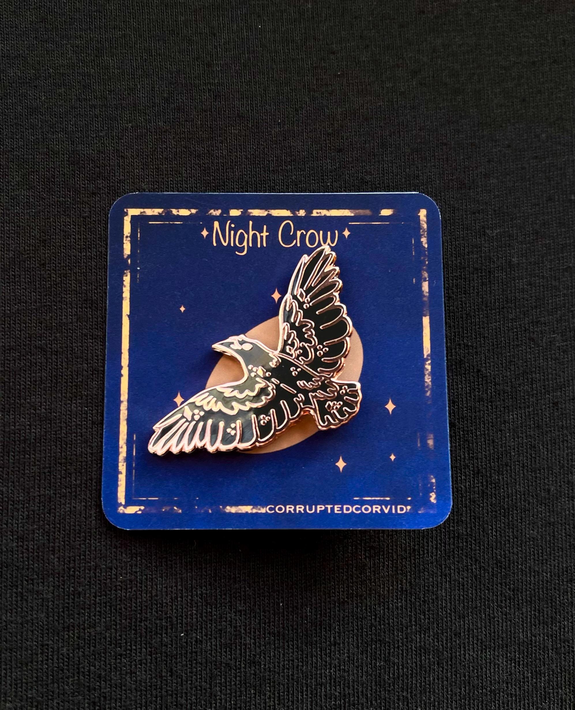Crow Enamel Pin | Starry Crow Pin | Hard Enamel Pin | Corvid Pin ...