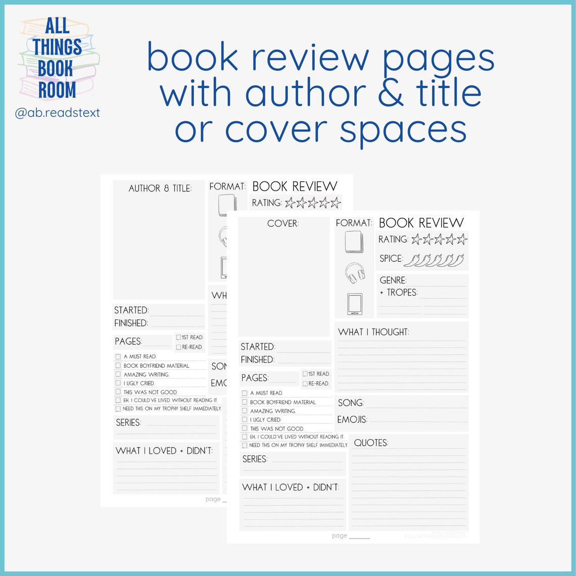 Printable or Digital Reading Journal / Planner Bundle - ARC Reading ...