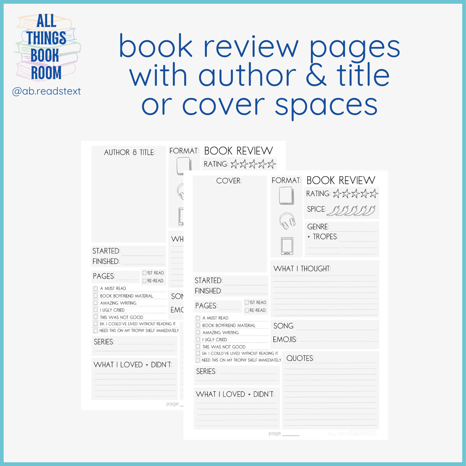 Printable or Digital Reading Journal / Planner Bundle - ARC Reading ...
