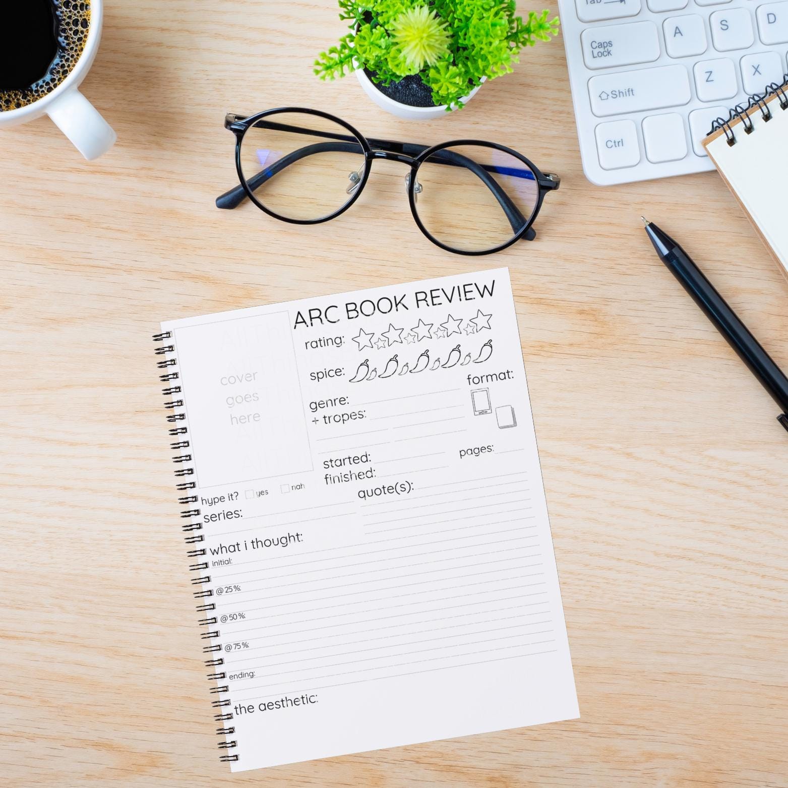 ARC Book Review Template - Digital & Printable ARC Book Review ...