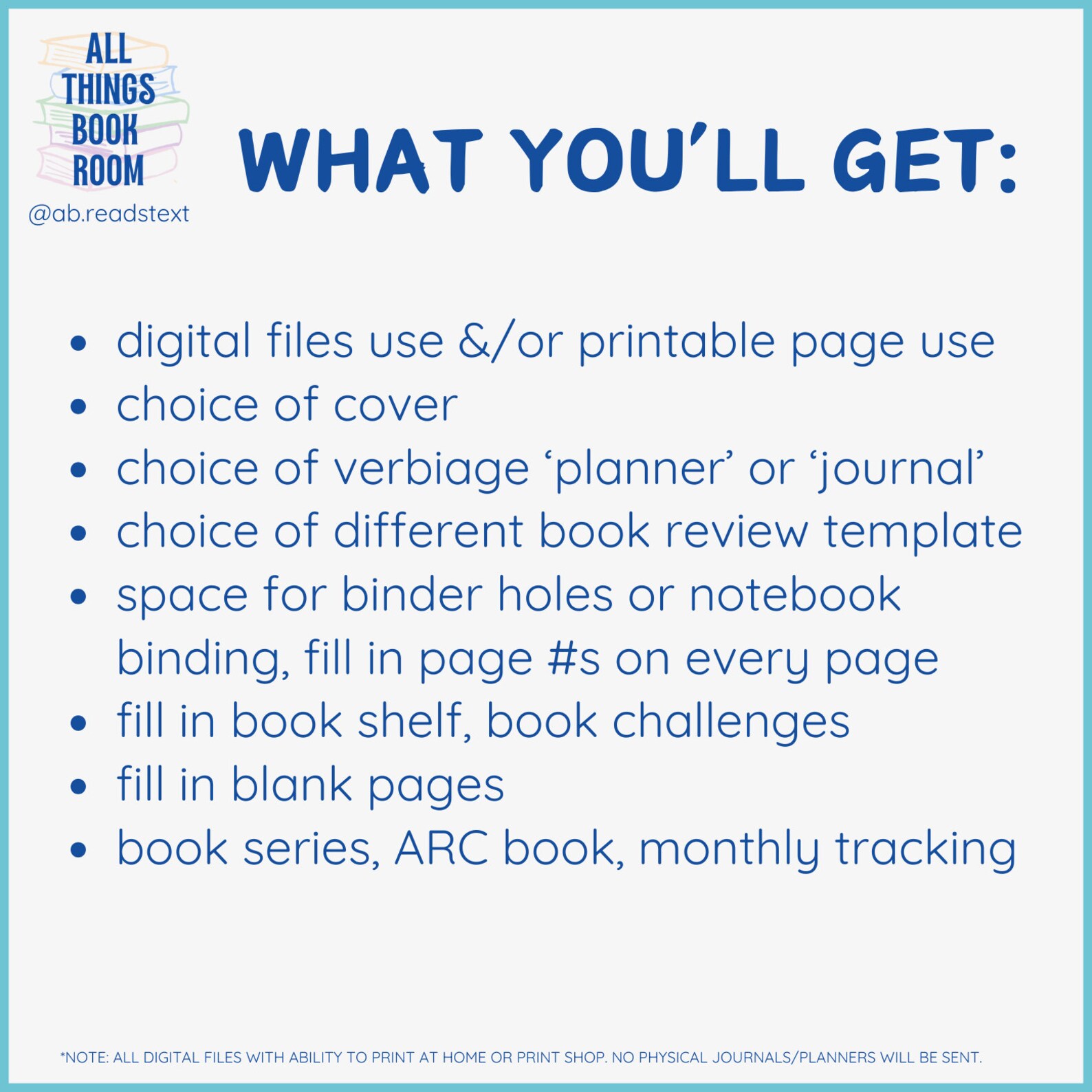 Printable or Digital Reading Journal / Planner Bundle - ARC Reading ...