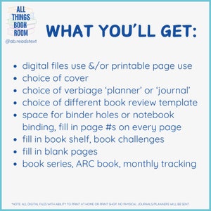 Printable or Digital Reading Journal / Planner Bundle - ARC Reading ...