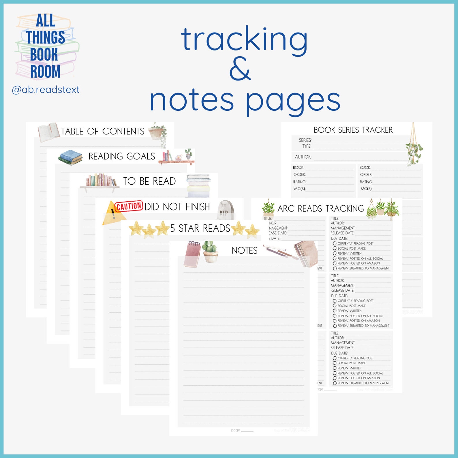 Printable or Digital Reading Journal / Planner Bundle - ARC Reading ...