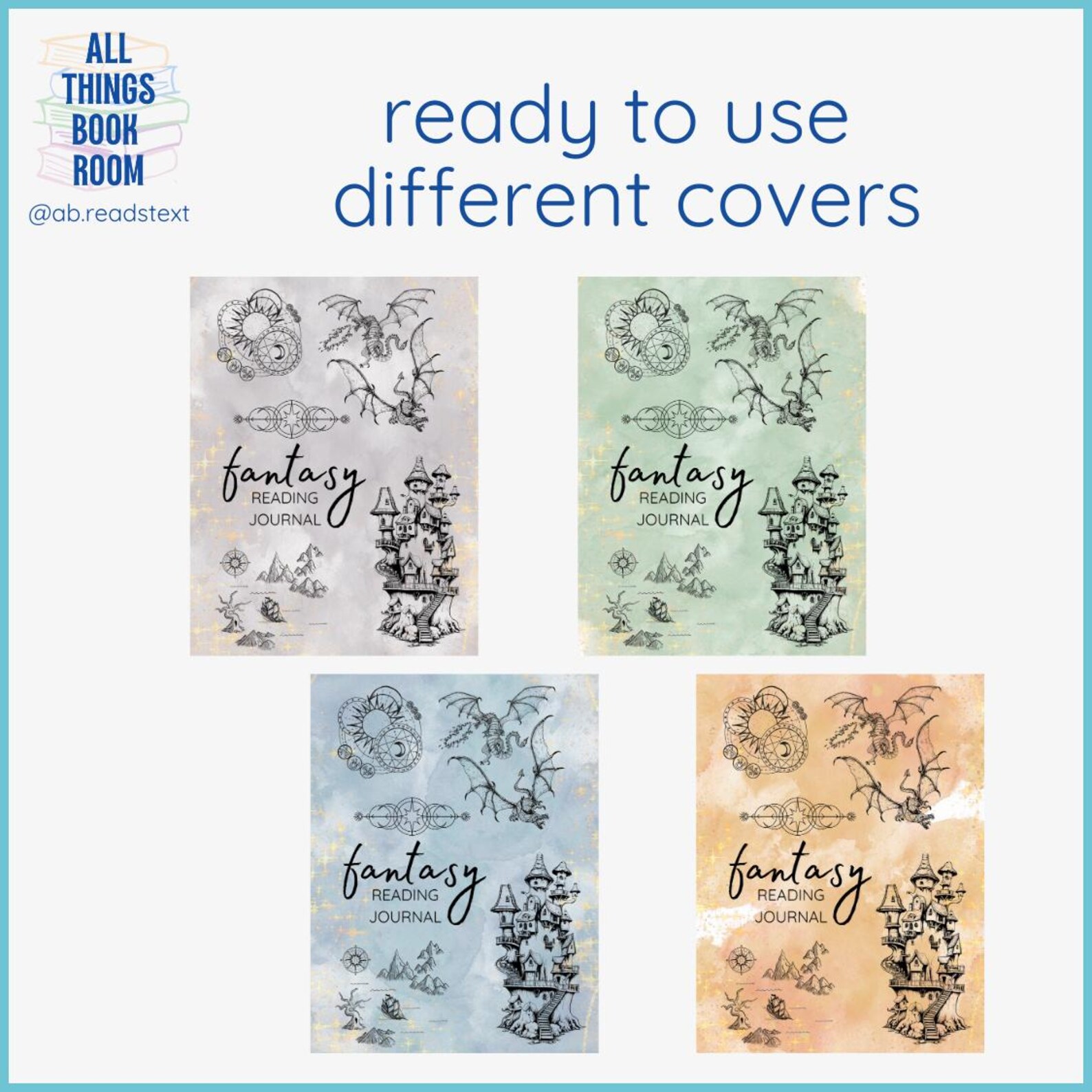 Fantasy Printable or Digital Reading Journal / Planner Bundle - Book ...