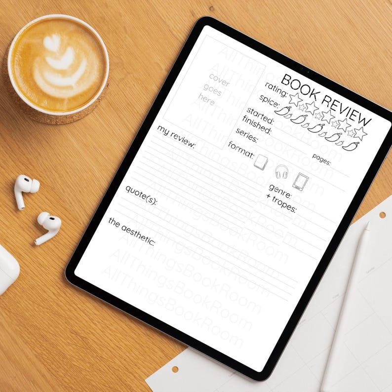 Book Review Template - Digital & Printable Book Review - Digital and ...