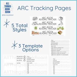 ARC Book Review & Tracking Bundle - Digital and Printable ARC Book ...