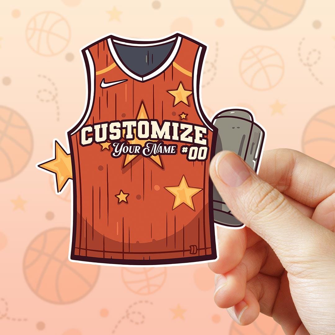 Basketball Custom Name Sticker – Waterproof Vinyl Sticker for Bottles ...