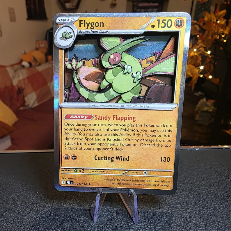 3D Flygon Shadowbox | Pokemon TCG Card art - Etsy Nederland