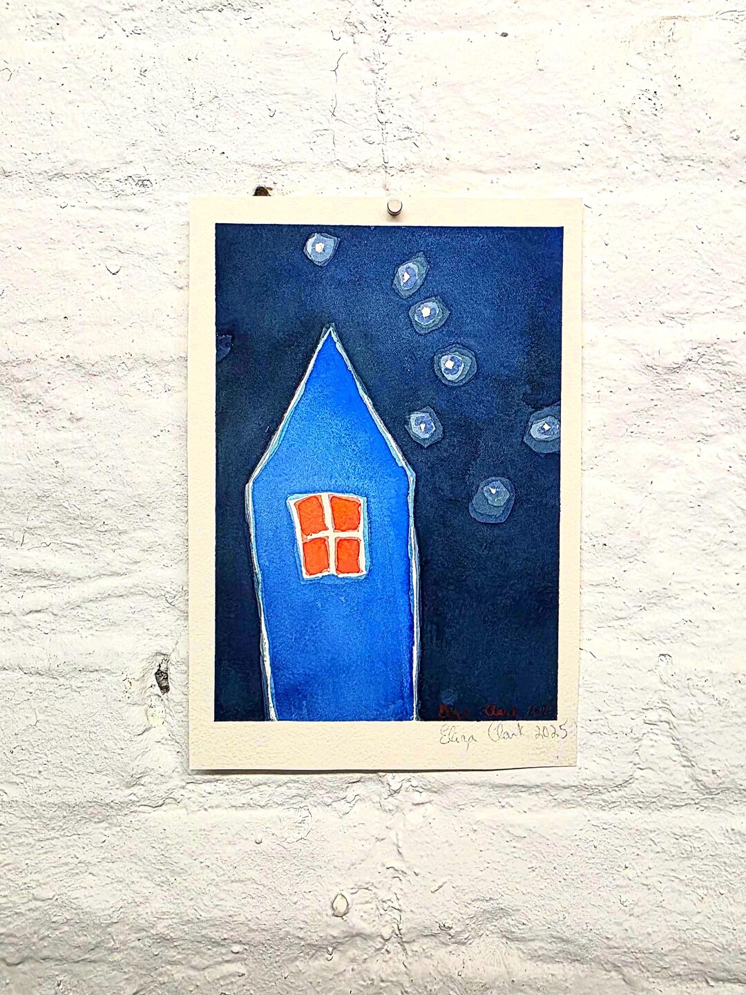 Original Watercolor Art: Night Sky, Indigo and Blue, Big Dipper ...