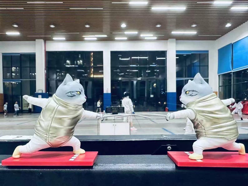 Fencing Cat, Fencing Figures, Fencing, Fencing Decorations, Fencing ...