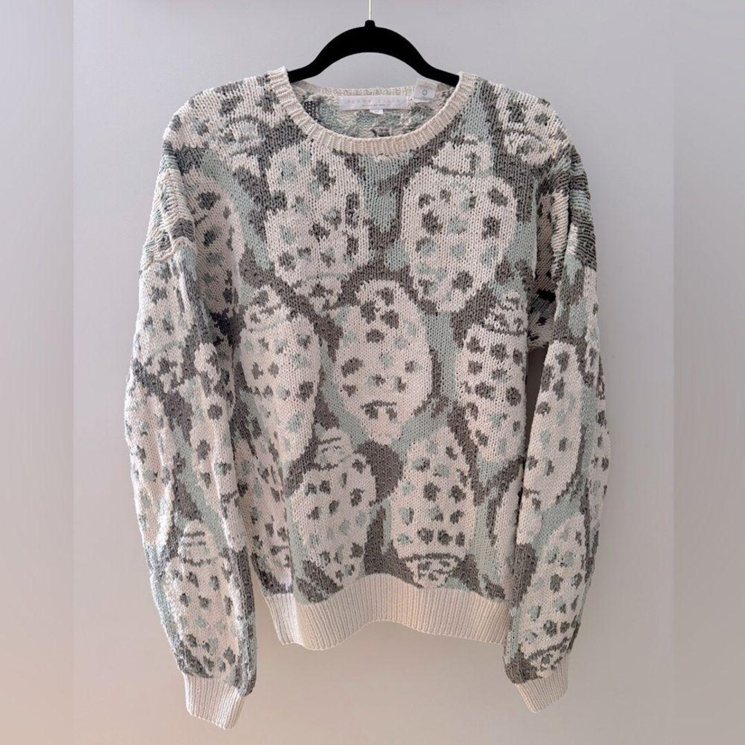 Rare Vintage PERRY ELLIS Hand Knit Intarsia Nautical Seashell Cotton ...