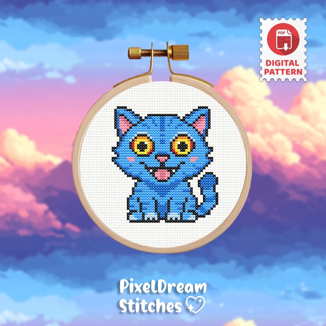 Derpy Cat – Funny Kitten - Cross Stitch Pattern - Digital Product - PDF ...