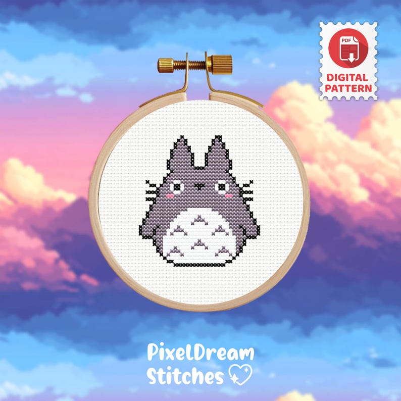 Totoro - Cross Stitch Pattern - Digital Product - PDF - Etsy