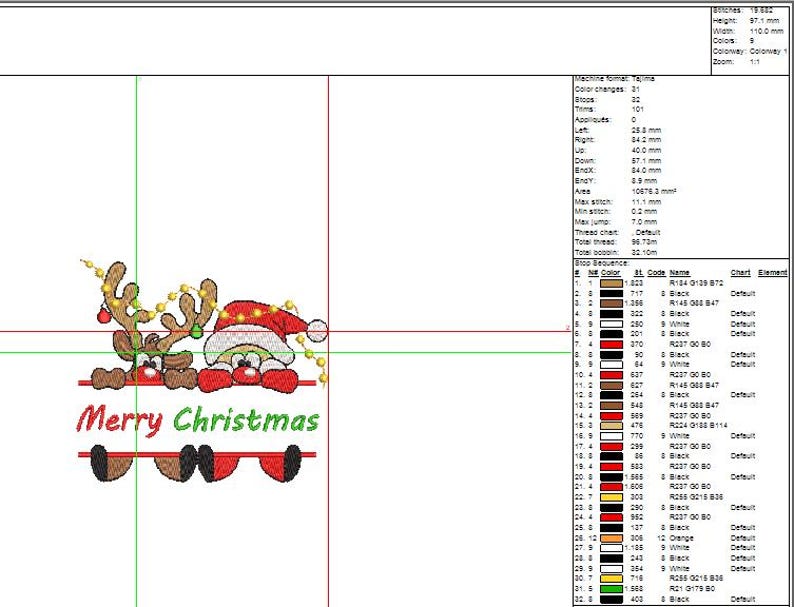 Deer and Santa Embroidery Designs, Christmas Embroidery Design, Holiday ...