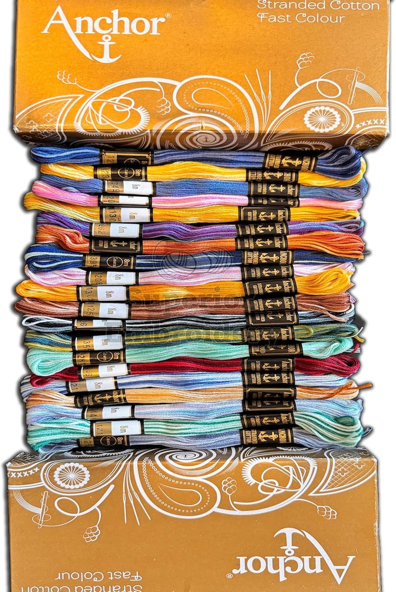 20 Anchor Cotton Multi Rainbow Variegated Cotton Embroidery Thread ...