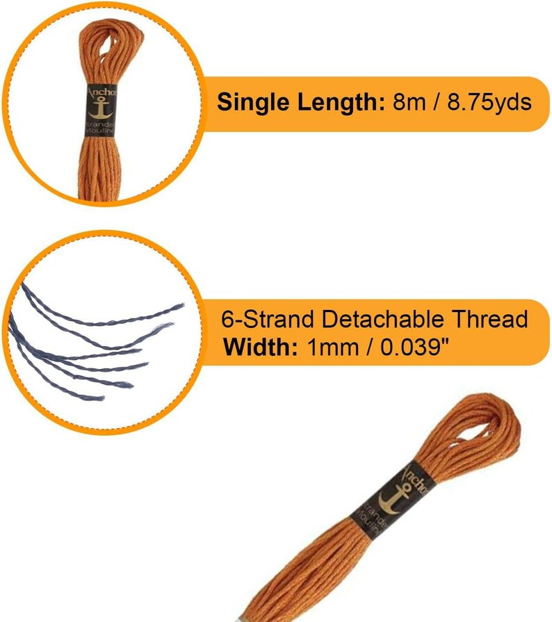 Anchor Multi Rainbow Variegated Cotton Embroidery Thread Skeins Floss ...