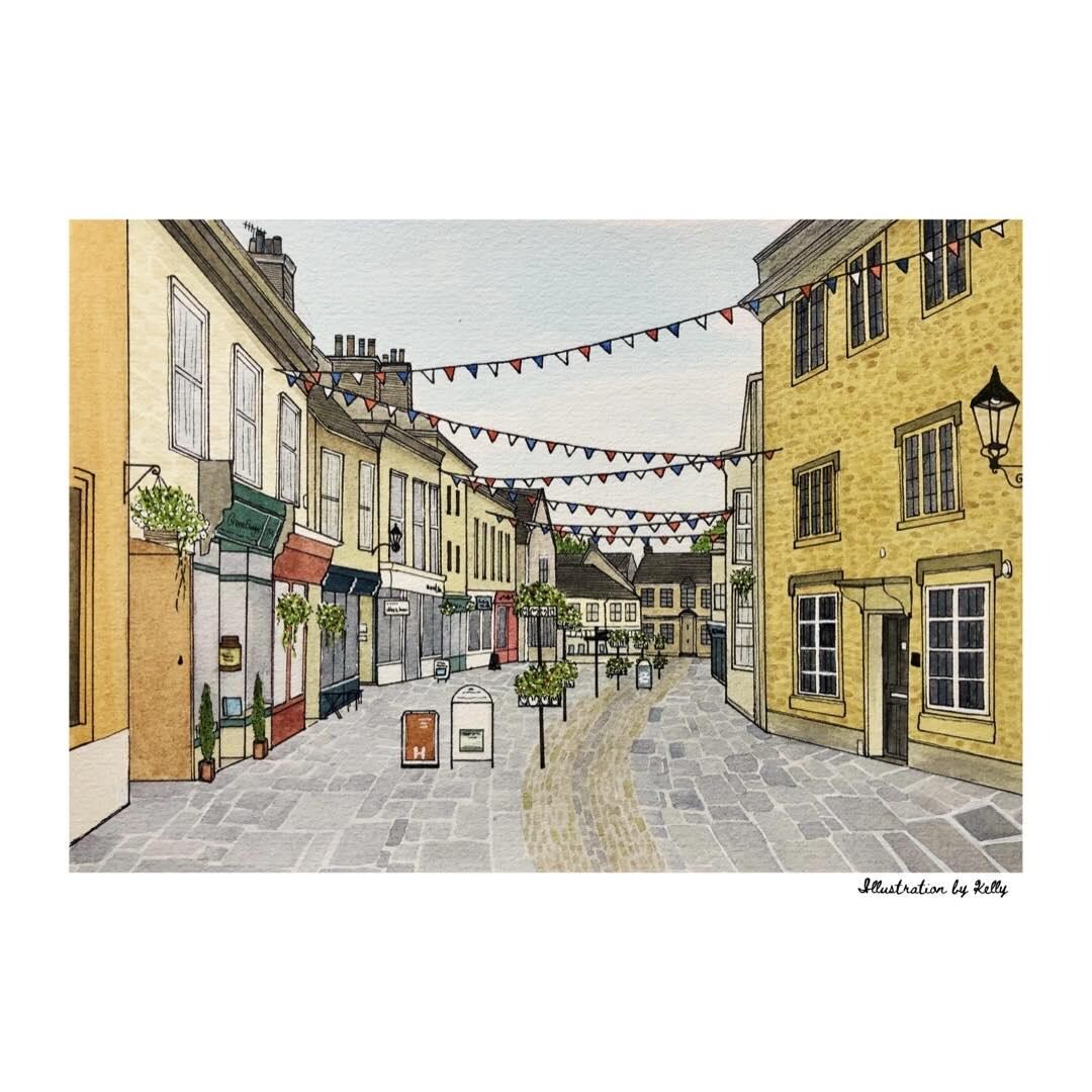 Corsham High Street Watercolour Painting, A5 Print - Etsy