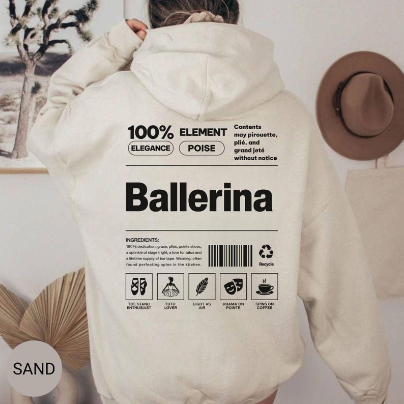 Ballerina Hoodie, Funny Ballerina Sweatshirt, Ballet Lover Sweater ...