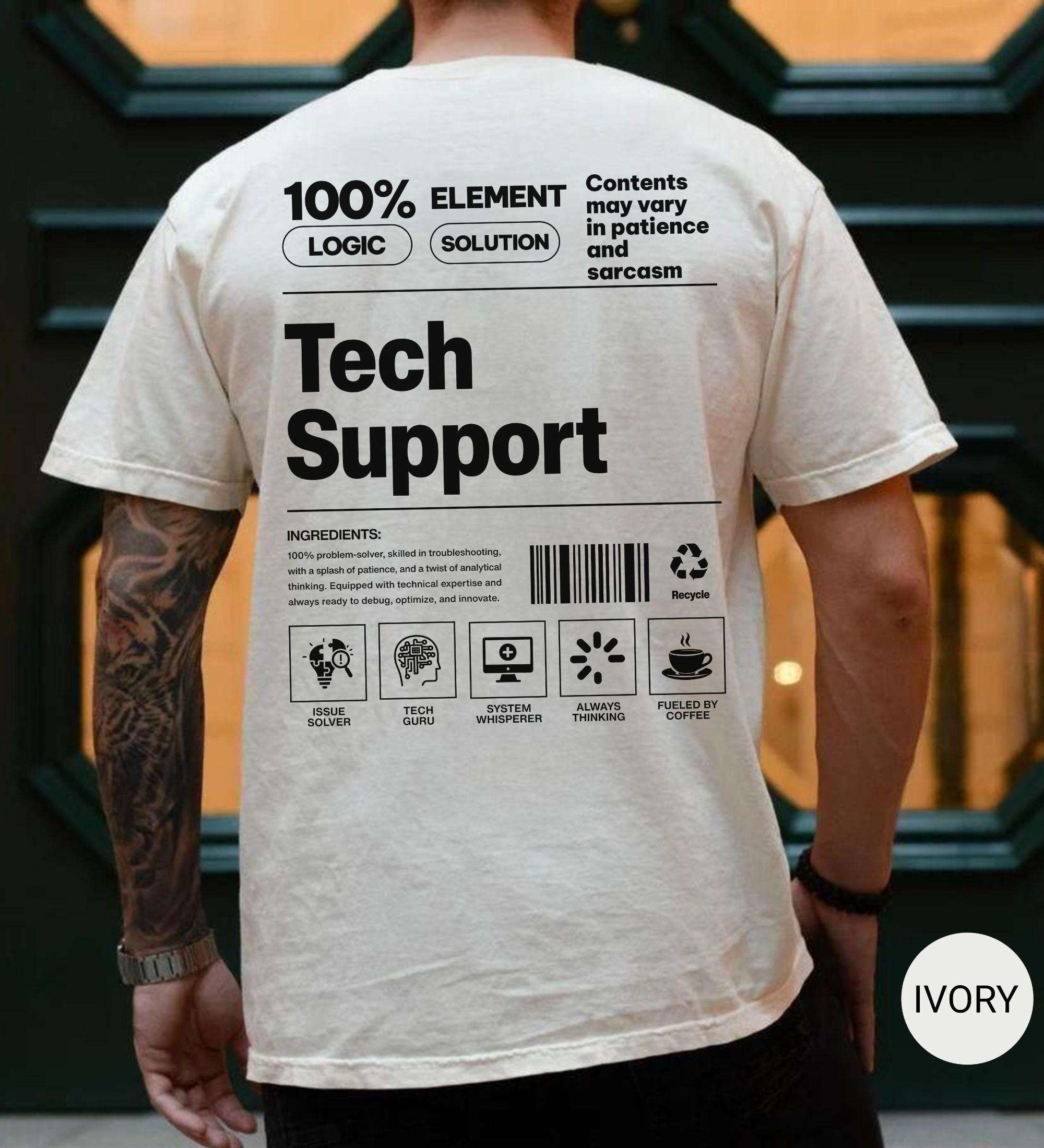 Comfort Colors® Tech Support Shirt, IT Support Tshirt for Dad, Funny ...