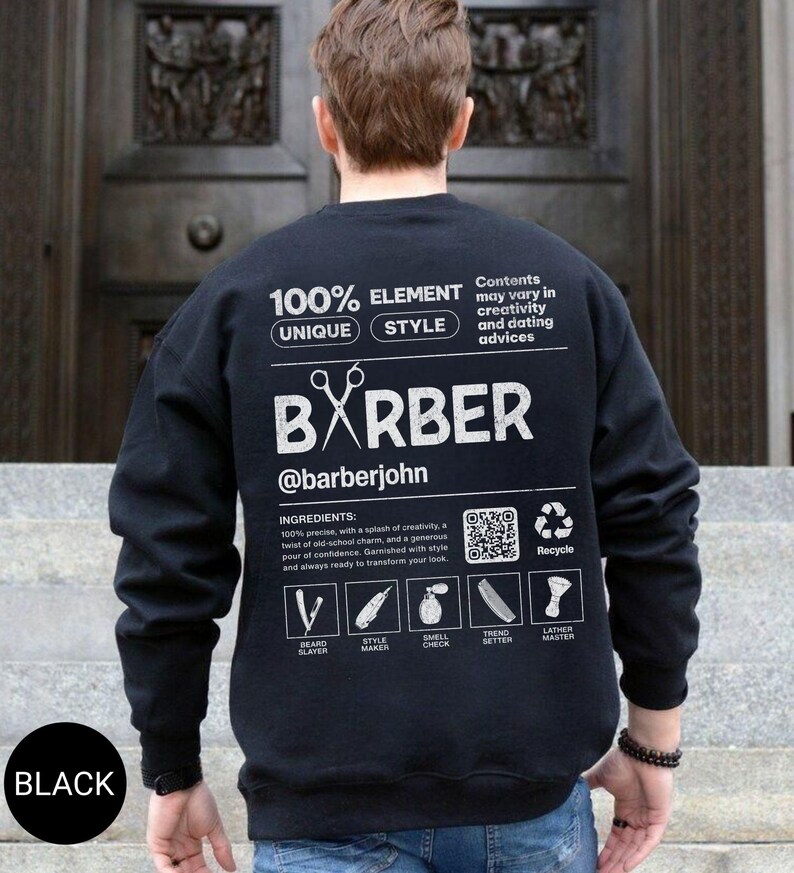 Custom Barber Sweatshirt, Personalized Barber Crewneck, Funny ...
