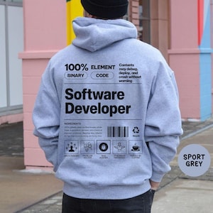 Funny Software Developer Hoodie, Programmer Sweatshirt, Backend Developer Sweater, Coding Gift ...