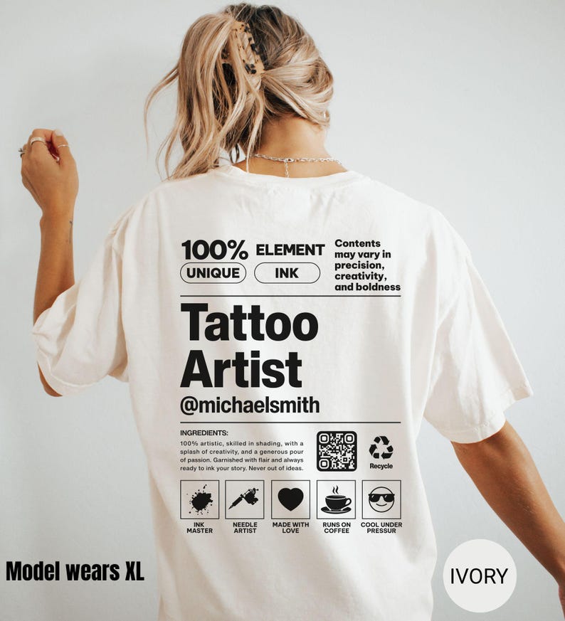 Tattoo Artist Custom Shirt, Personalized Comfort Color Tee, Tattoo ...