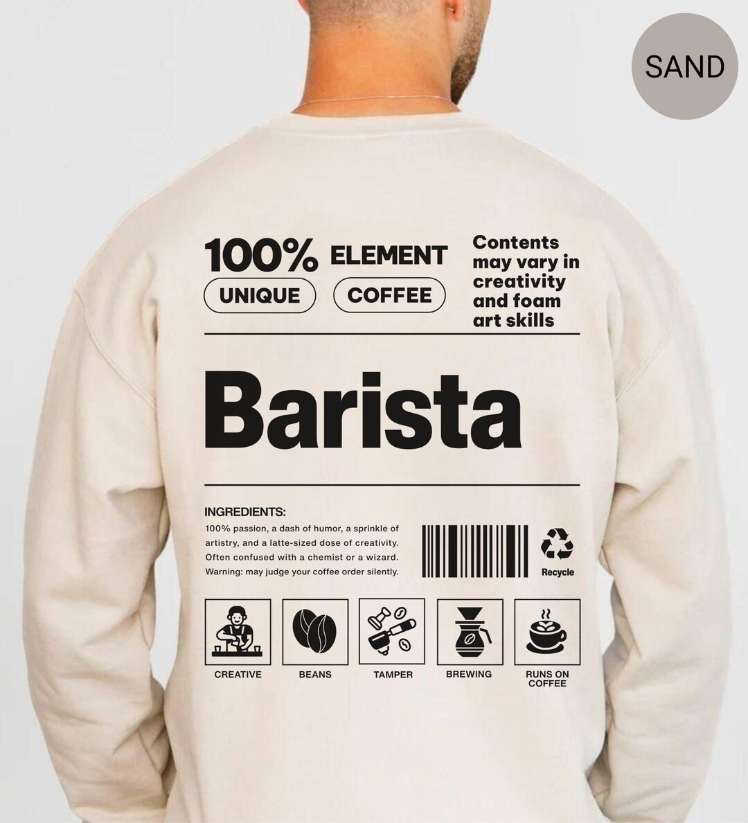 Funny Barista Sweatshirt, Coffee Shop Staff Clothing, Coffee Lover Gift ...