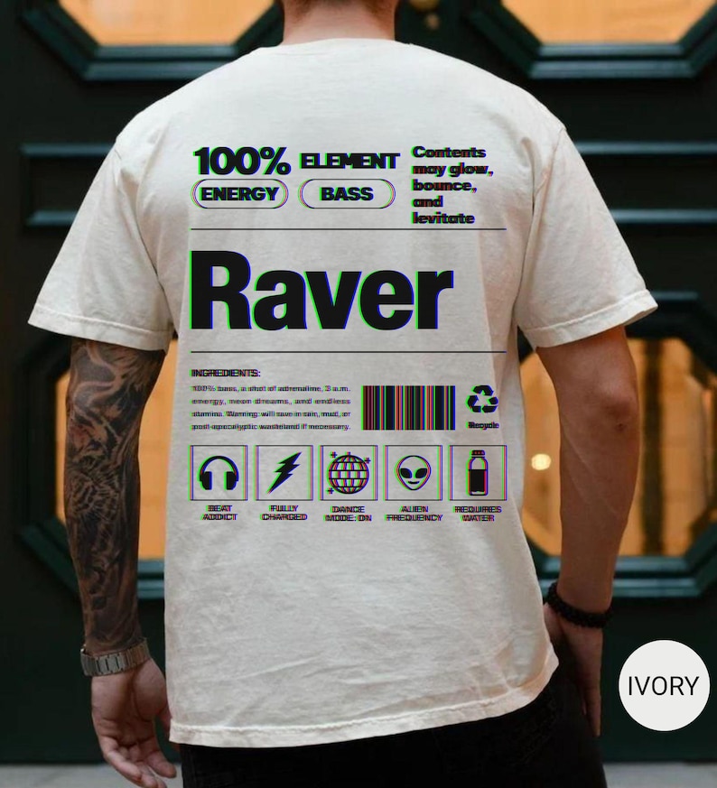Funny Raver Shirt, Festival Tee, EDM T-shirt, Neon Party Top, Music ...