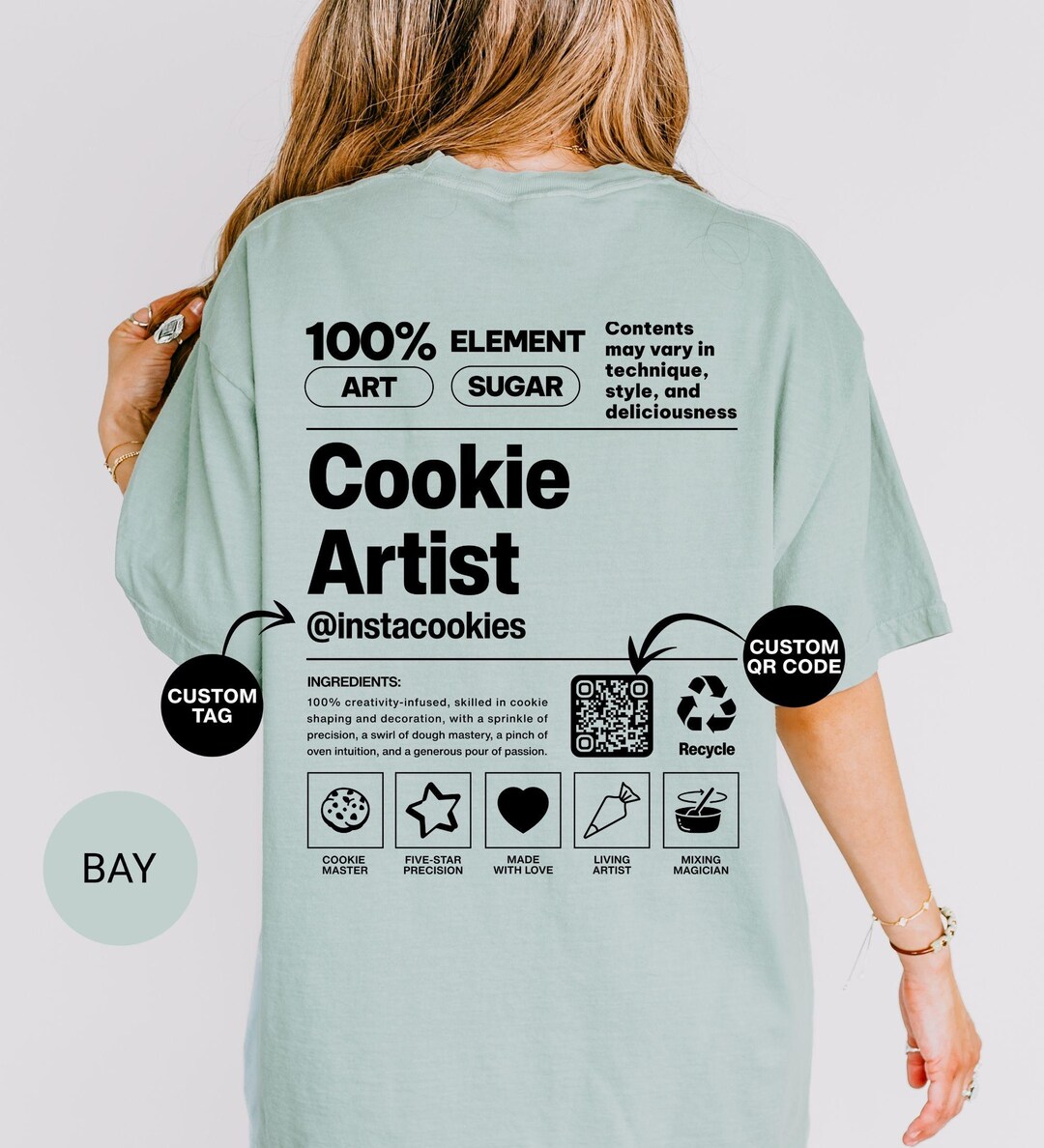 Custom Cookie Artist Shirt, Baking Lover Tee, Culinary Gift Top, Foodie ...