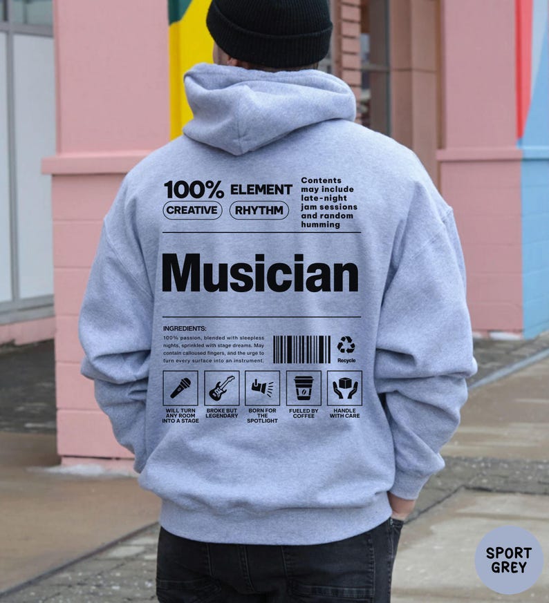 Funny Musician Hoodie, Music Lover Gift, Band Apparel, Music Teacher ...