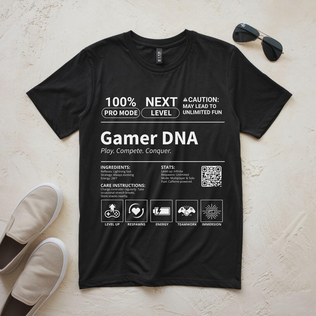 Gamer Label T-shirt, Gamer Nutrition Facts Shirt, Gamer Birthday Gift ...