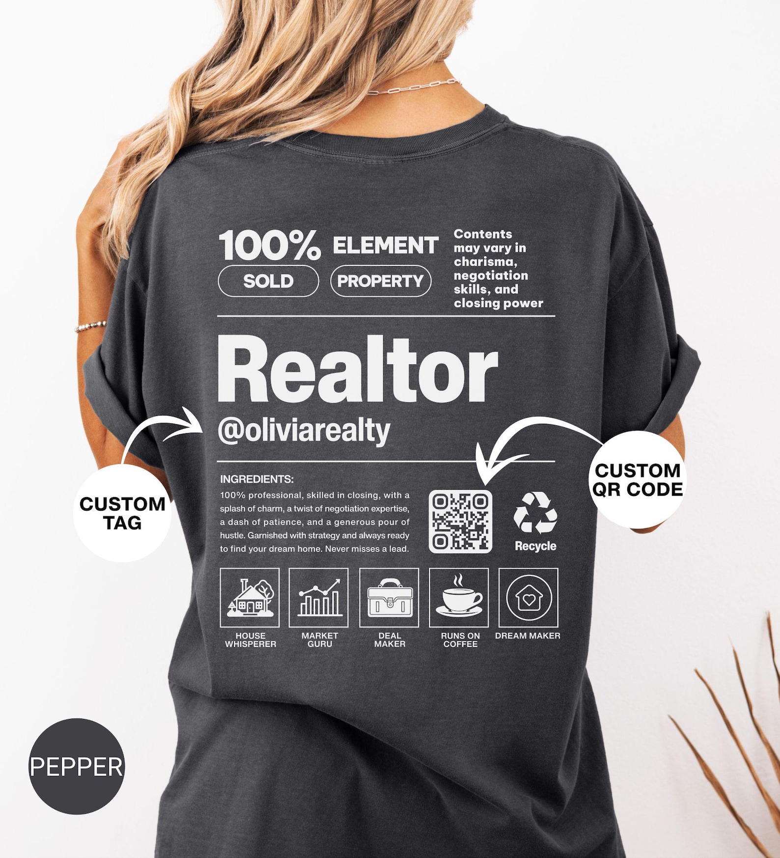 Realtor Custom Comfort Colors T-shirt, Funny Real Estate Shirt for Real ...