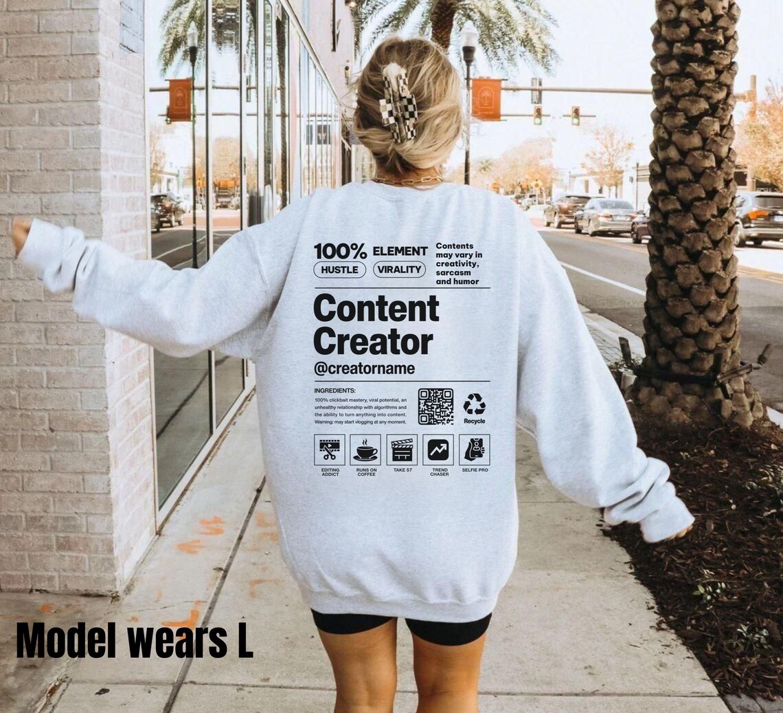 Content Creator Custom QR Code Sweatshirt - Unisex Crewneck, Personalized Social Media ...