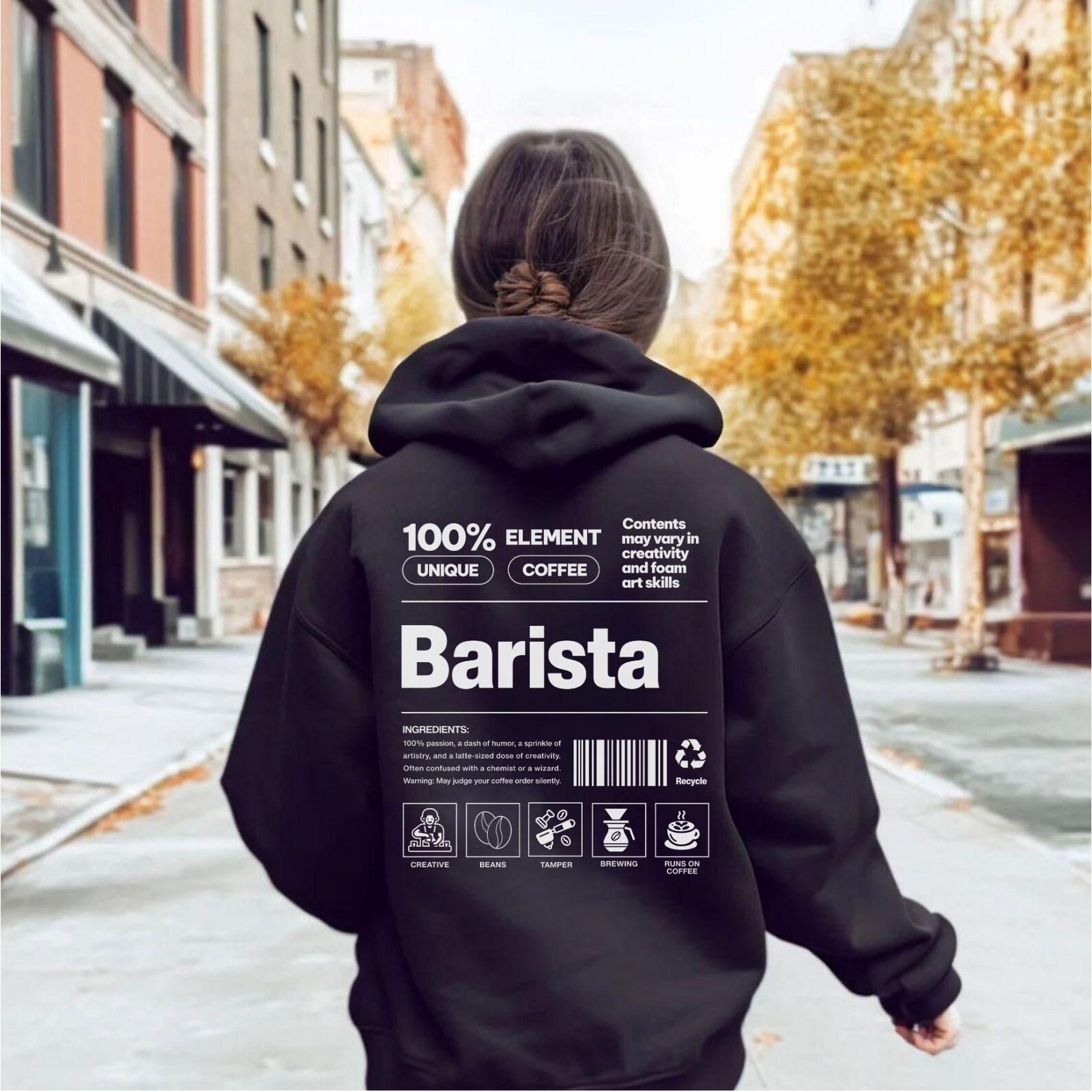 Barista Definition Hoodie Coffee Lover Gift, Coffee Shop Worker Present ...