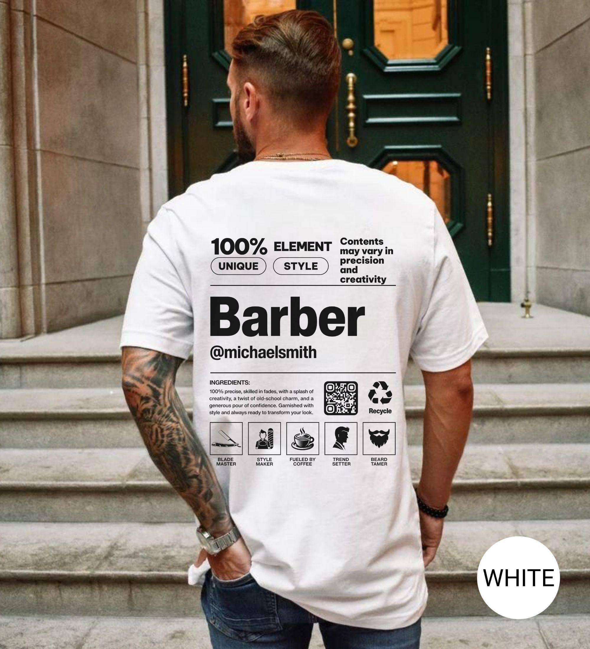 Barber Custom Name T-shirt, Comfort Color Tee, Personalized Barber ...