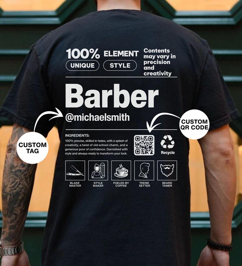 Barber Custom Name T-shirt, Comfort Color Tee, Personalized Barber ...