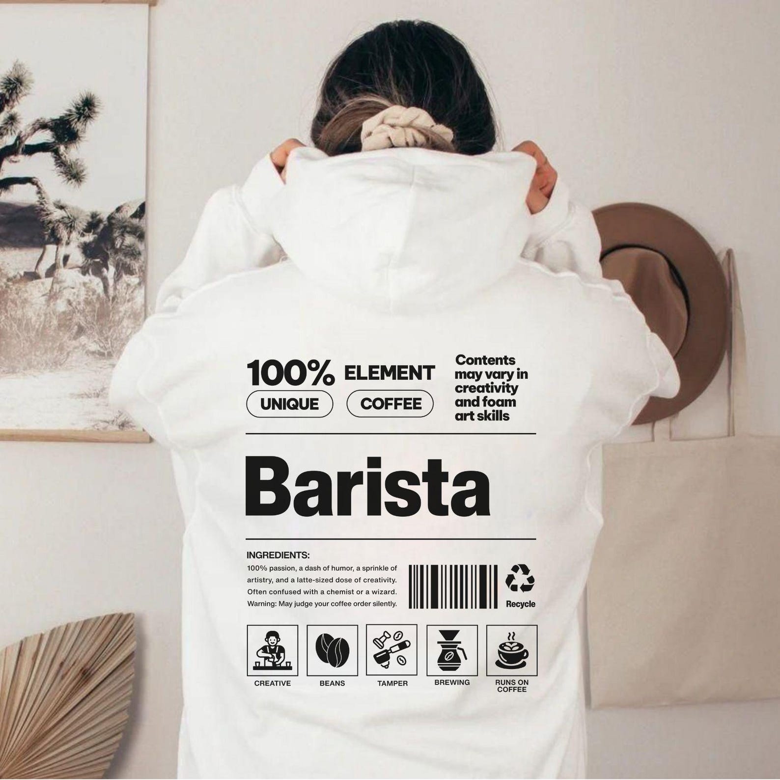 Barista Definition Hoodie Coffee Lover Gift, Coffee Shop Worker Present ...