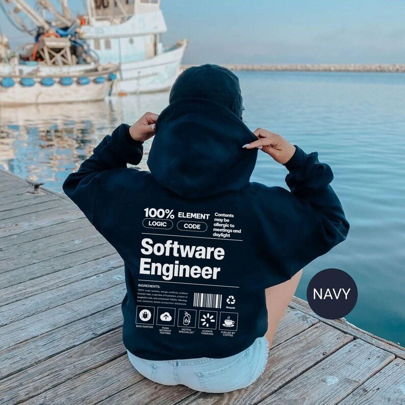 Software Engineer Hoodie, Programming Nerd Gift, Tech Geek Sweatshirt ...